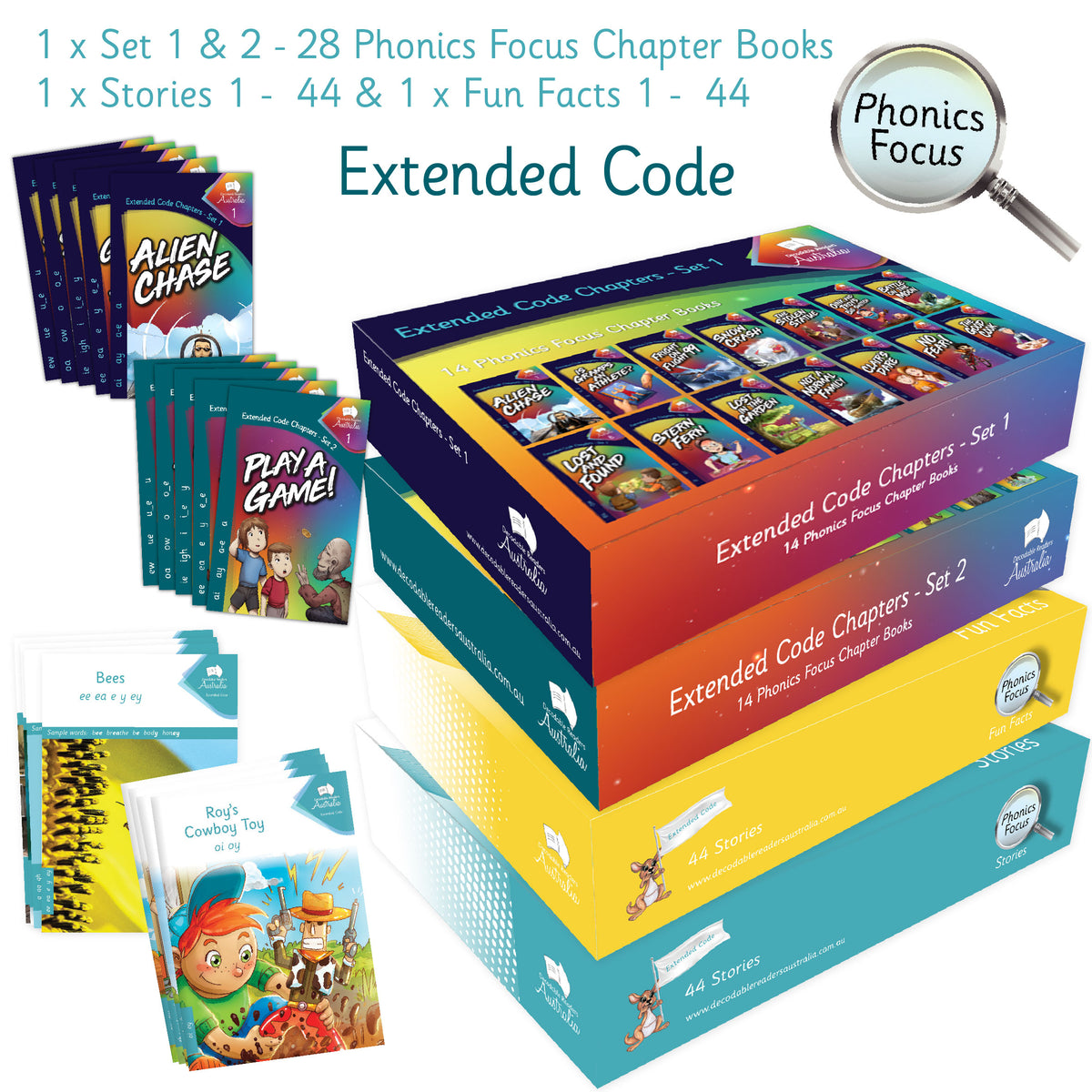 Extended Code Complete INDIVIDUAL Set (Phonics Focus Stories, Facts an ...